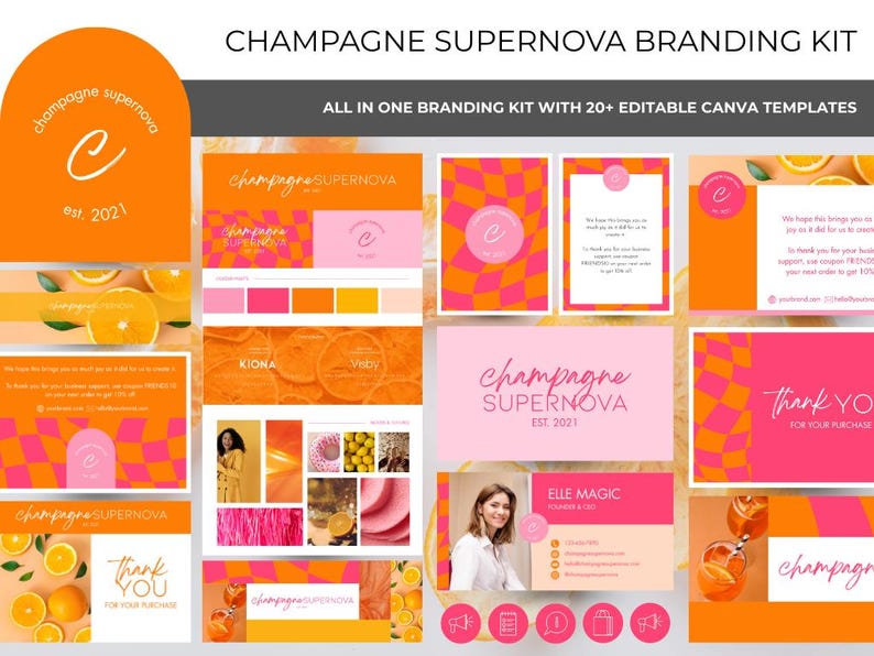Canva Brand Kit Template | Bold Business Branding Bundle, Logo Suite ...