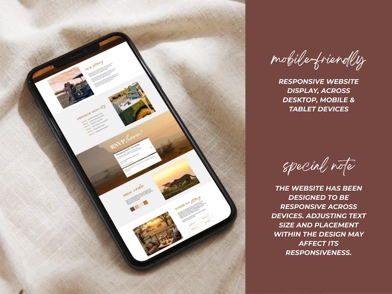 Safari Wedding Website Template | Editable Canva Destination ...