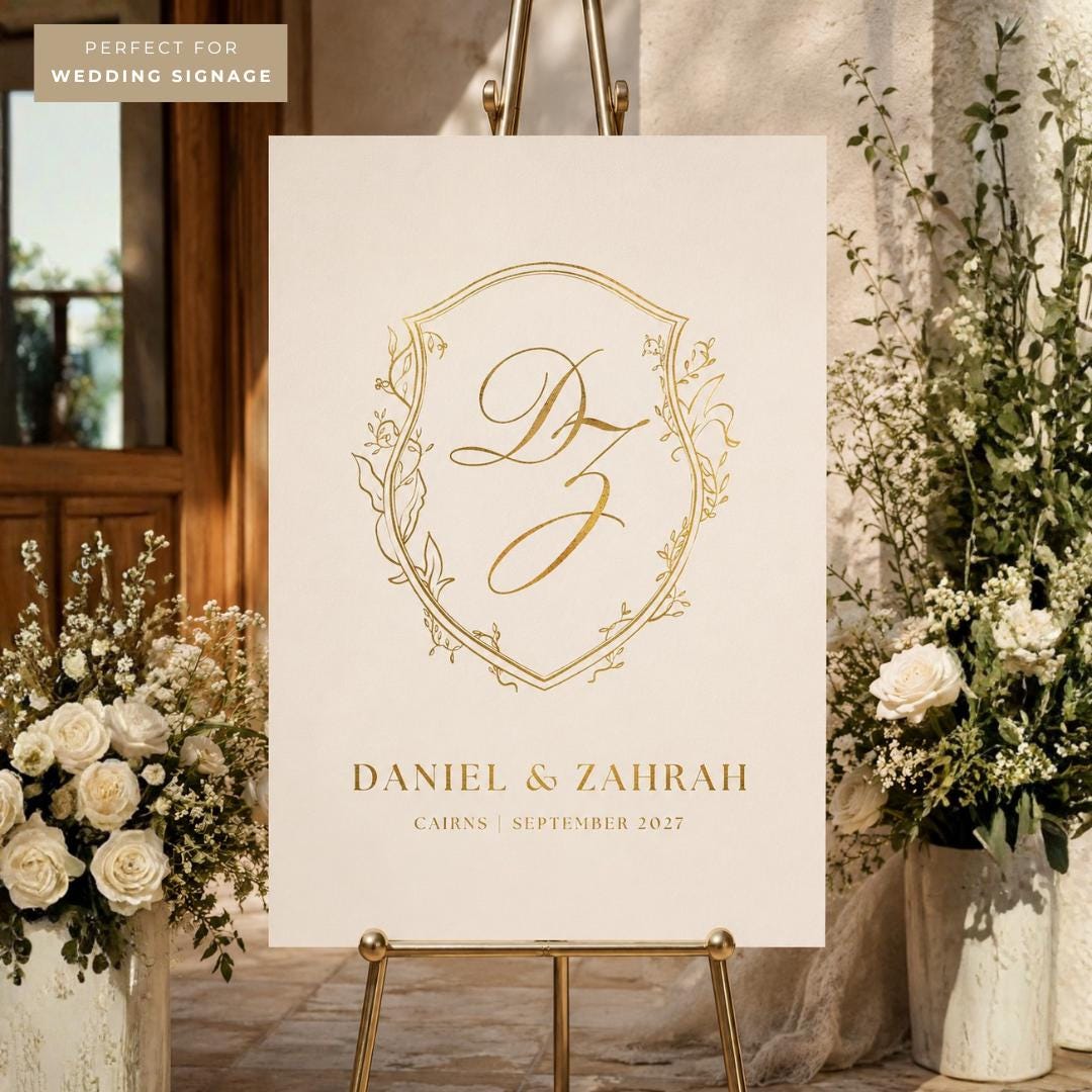 Elegant Wedding Monogram Crest Template | Luxury Old Money Style ...