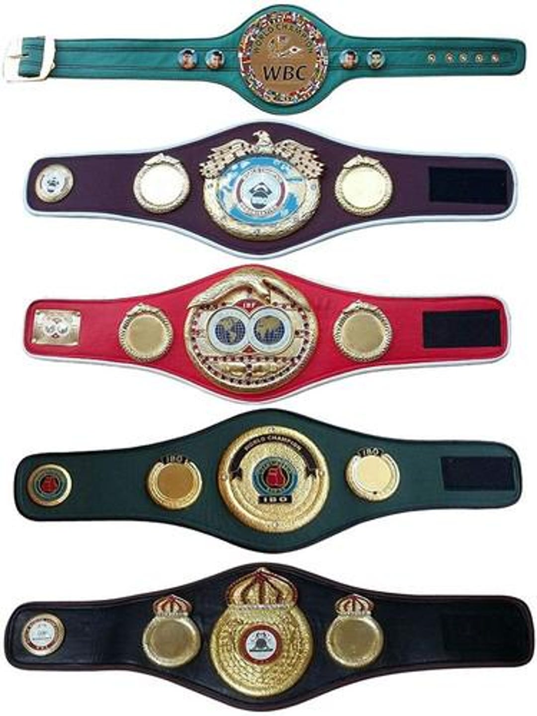 WBA Wbc Wbo Ibf Ibo Mini Boxing KIDS Title Belts Set of 5 Belt ...