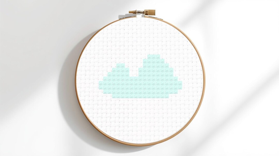 Mini Cloud Cross Stitch Pattern | Minimal Pixel Icon, 24x24 PDF - Etsy