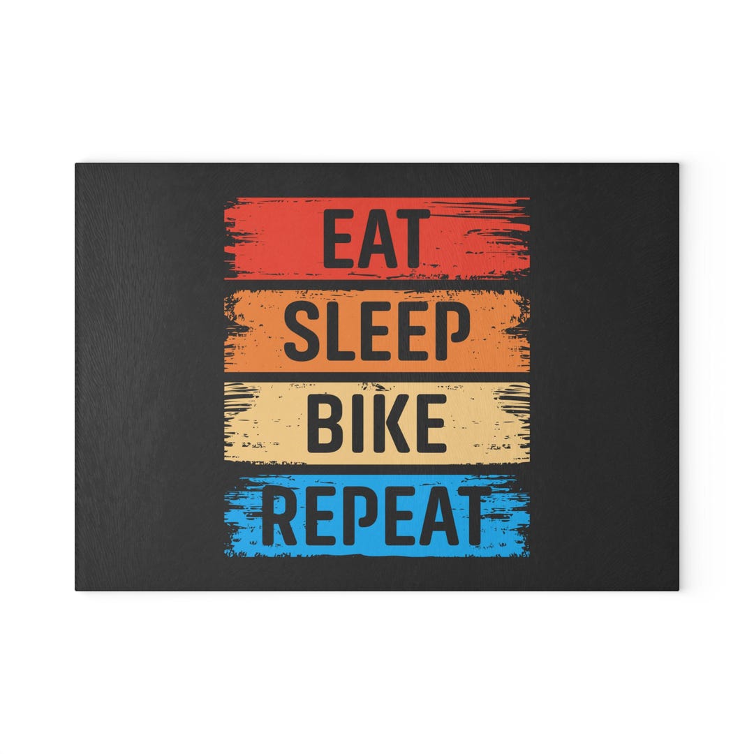 Eat Sleep Bike Repeat Glass Cutting Board - Cycling Kitchen Decor Gift ...