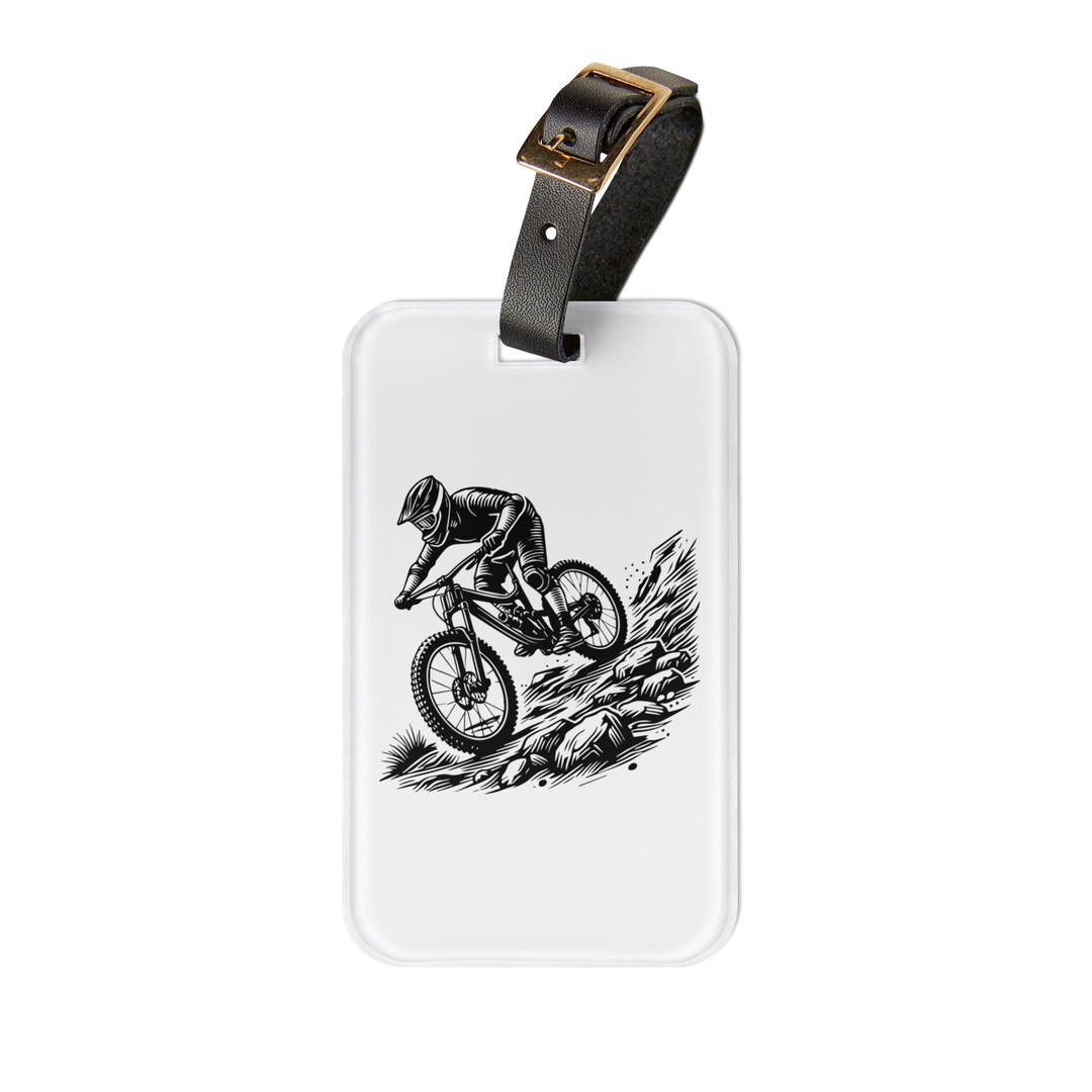 Mountain Biking Luggage Tag - MTB Downhill Rider Travel Tag for ...