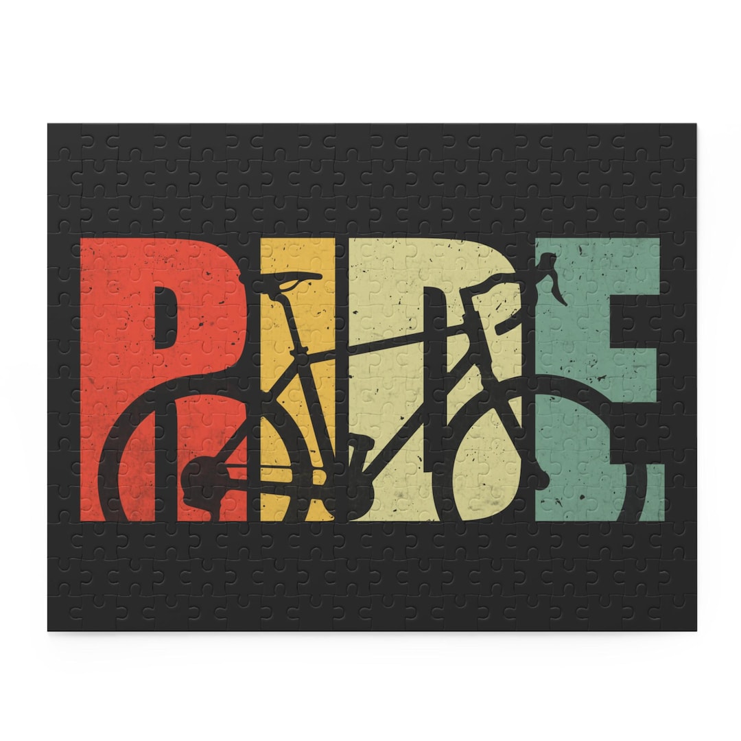 Bike Typography Jigsaw Puzzle - Retro Cycling Art Puzzle - Etsy