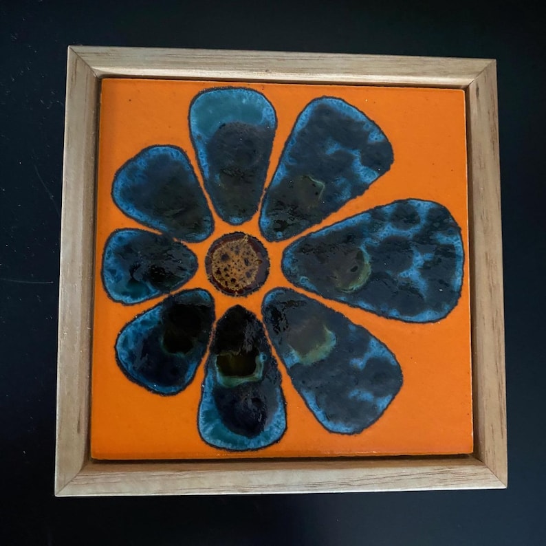 Vintage Spanish Tile Art (1970s Vitroceramica) – Tasmanian Oak Floating ...