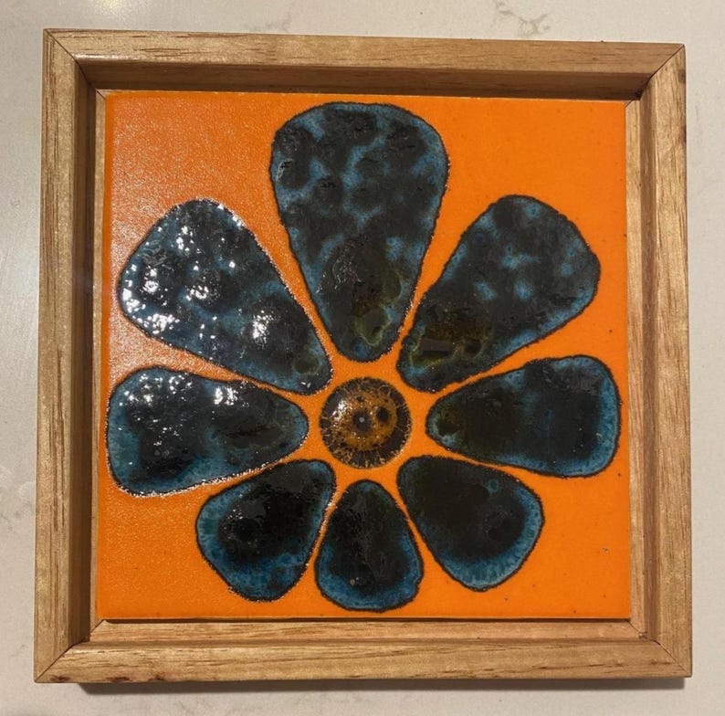 Vintage Spanish Tile Art (1970s Vitroceramica) – Tasmanian Oak Floating ...
