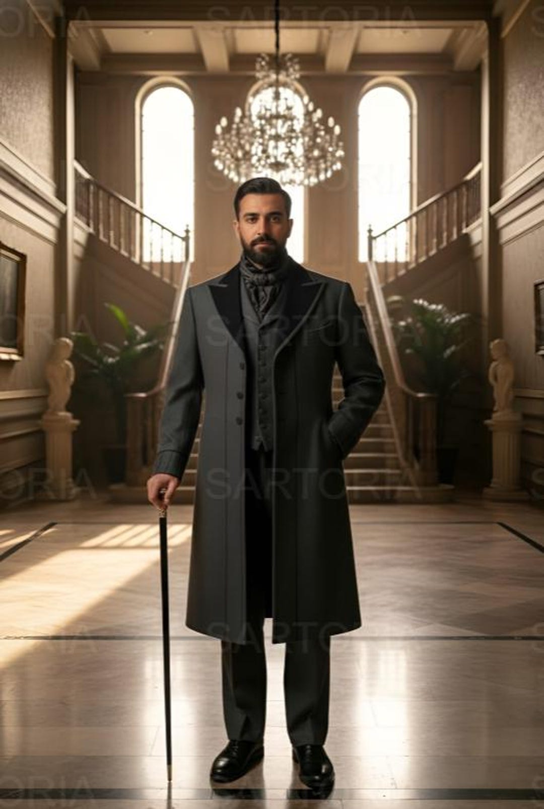 The Grand Heritage Overcoat: A Bespoke Charcoal Wool Masterpiece With ...