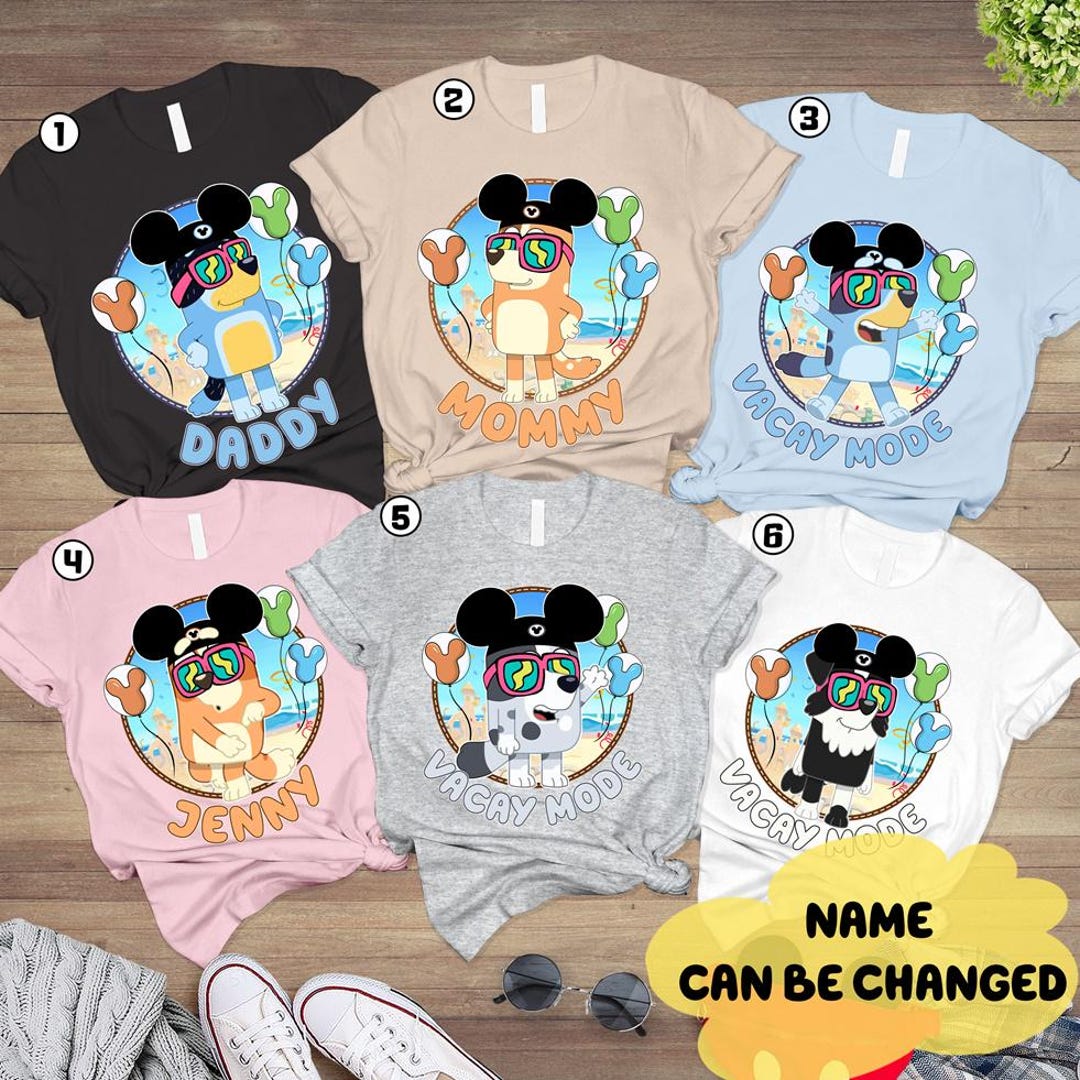 Bluey Vacation Mode Sweatshirt, Bluey Family Summer Vacation Tshirt ...