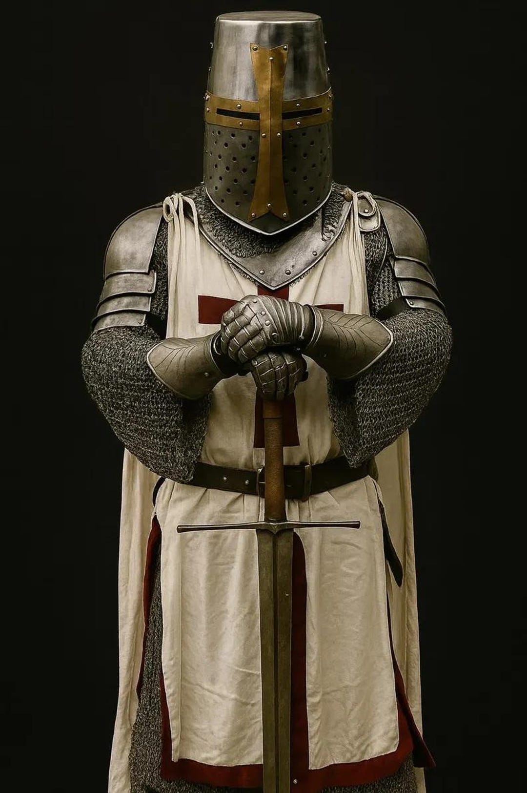 Handmade Knight Armor Set: Polished Steel Templar Suit With Surcoat - Etsy