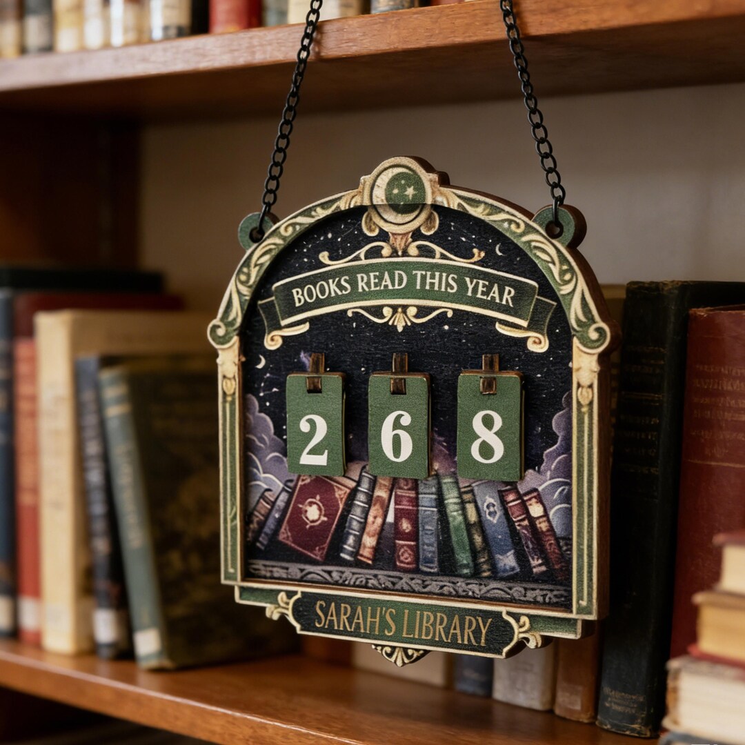 Vintage Book Read Tracker, Personalized Book Lover Gift, Reading ...