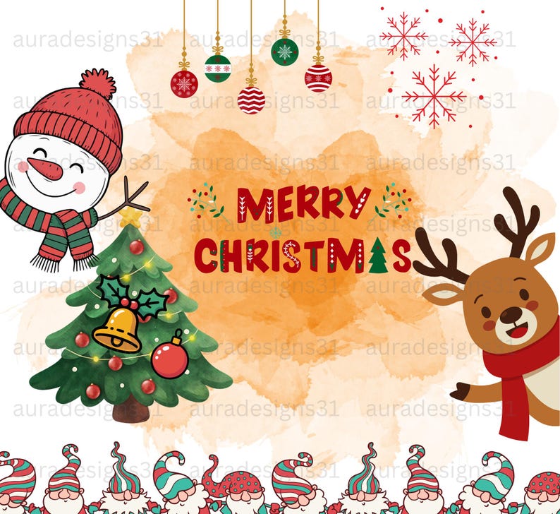 Printable Merry Christmas Clip Art Digital Download - Etsy
