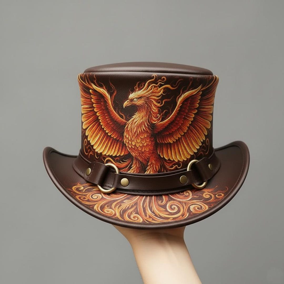 Handmade Leather Top Hat Hand-unisex Fantasy & Steampunk Headwear ...