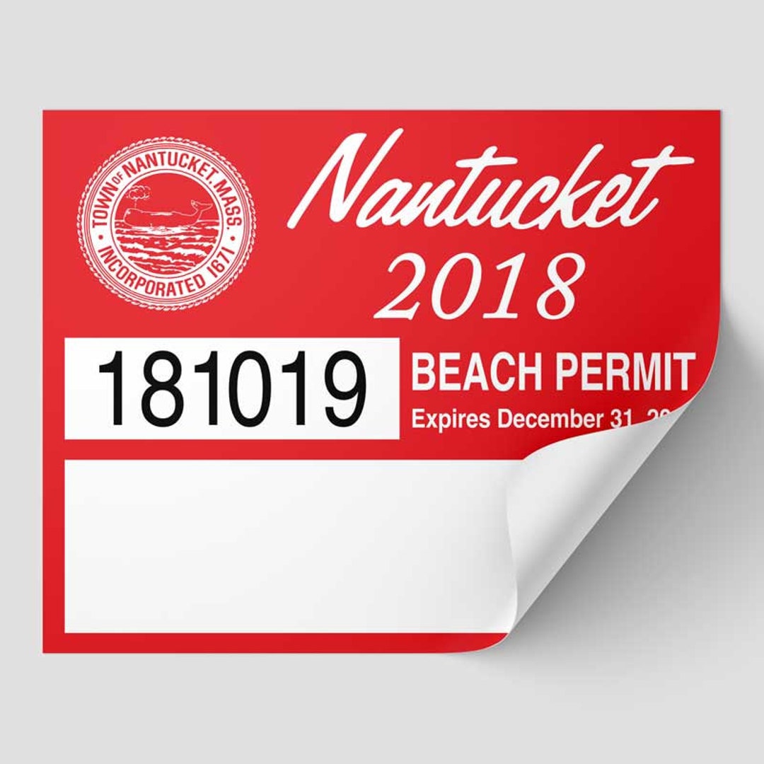 Nantucket Beach Permit Sticker Decal 2018 ACK - Etsy