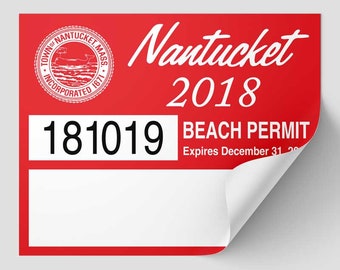 Nantucket Beach Permit Sticker Decal 2022 ACK - Etsy