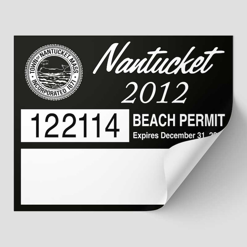 Nantucket Beach Permit Sticker Decal 2012 ACK - Etsy