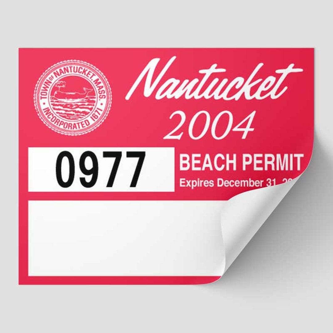 Nantucket Beach Permit Sticker Decal 2004 ACK - Etsy