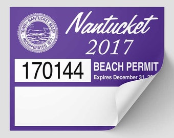 Nantucket Beach Permit Sticker Decal 2022 ACK - Etsy