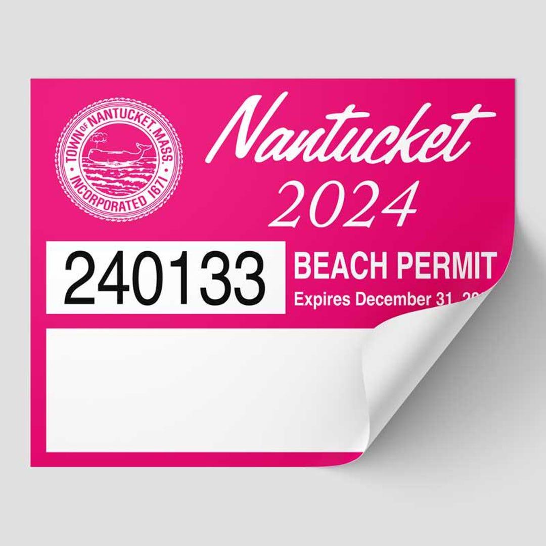 Nantucket Beach Permit Sticker Decal 2024 ACK - Etsy