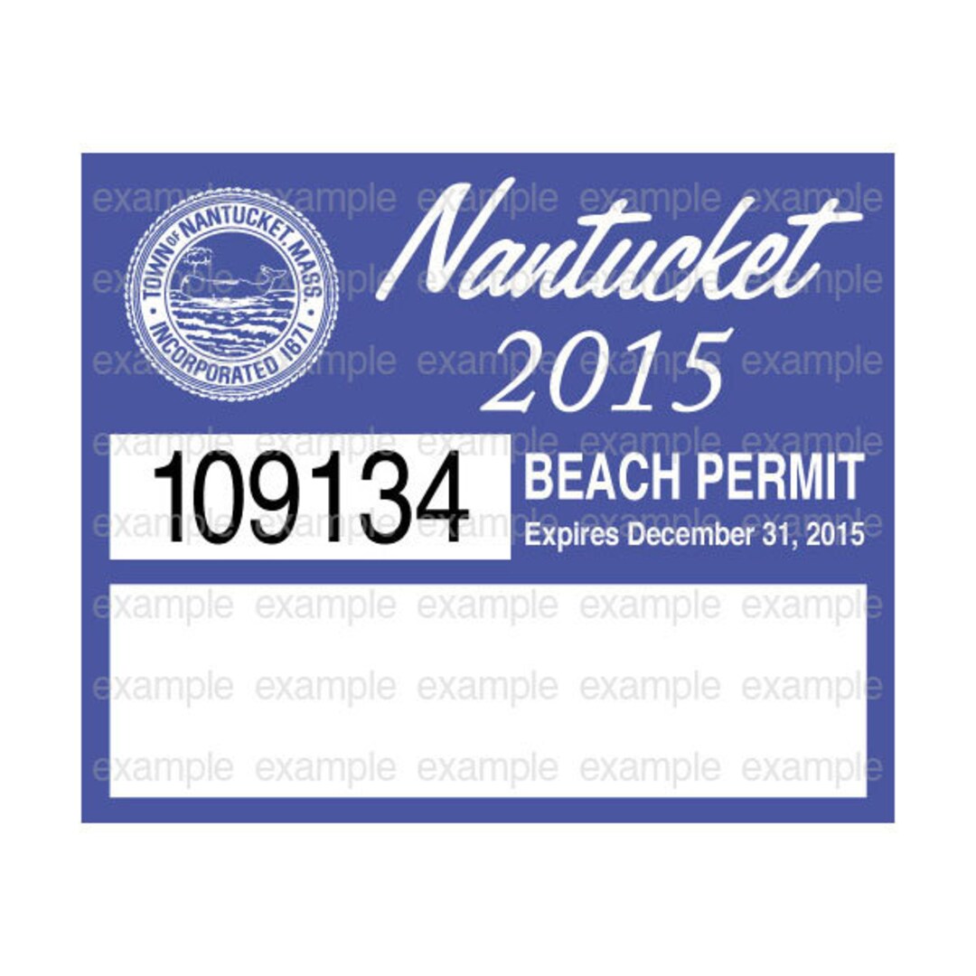 Nantucket Beach Permit Sticker Decal 2015 ACK - Etsy