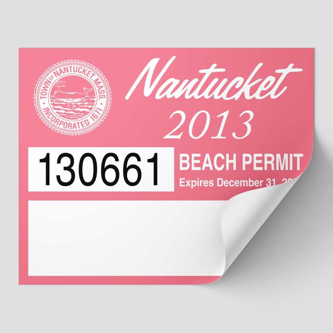 Nantucket Beach Permit Sticker Decal 2013 ACK - Etsy