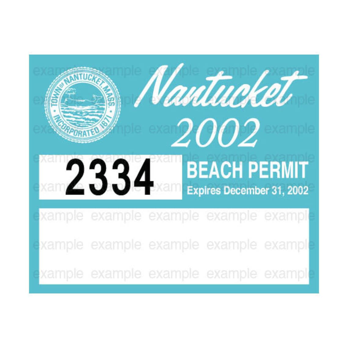 Nantucket Beach Permit Sticker Decal 2002 ACK | Etsy