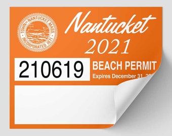 Nantucket Beach Permit Sticker Decal 2022 ACK - Etsy