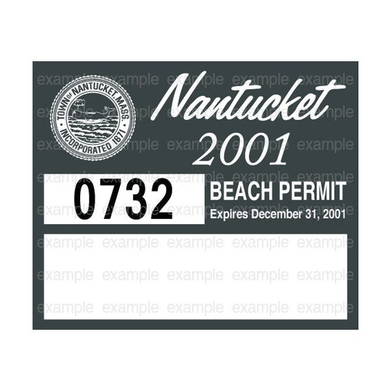 Nantucket Beach Permit Sticker Decal 2001 ACK | Etsy