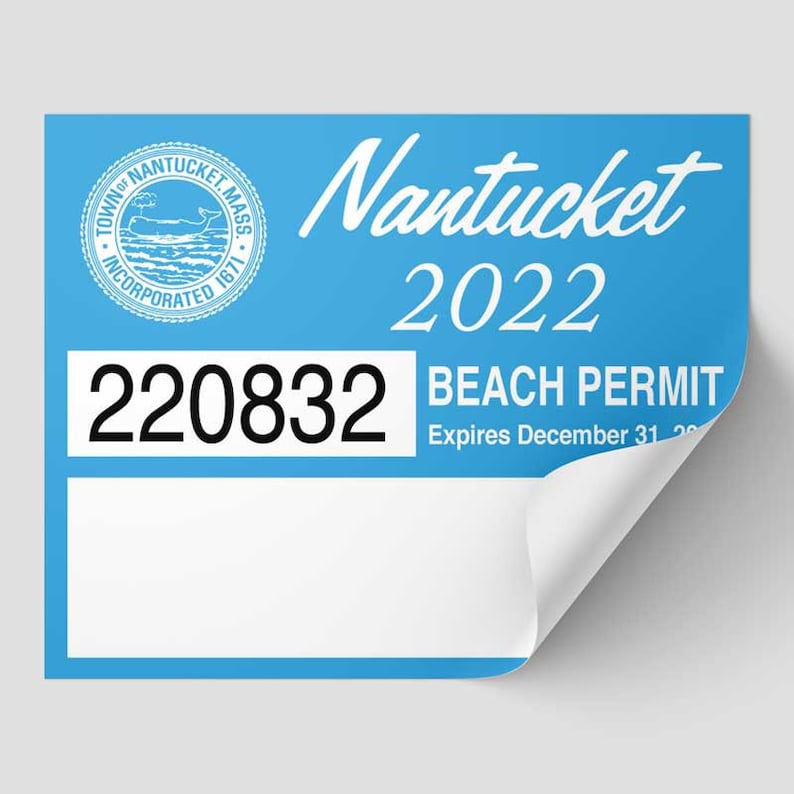 Nantucket Beach Permit Sticker Decal 2022 ACK - Etsy