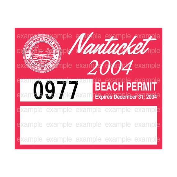 Nantucket Beach Permit Sticker Decal 2004 ACK - Etsy