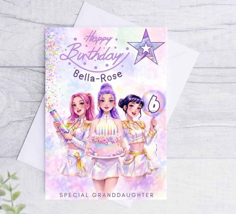 Personalised Kpop Birthday Card | Custom Name, Age | Daughter, Niece ...