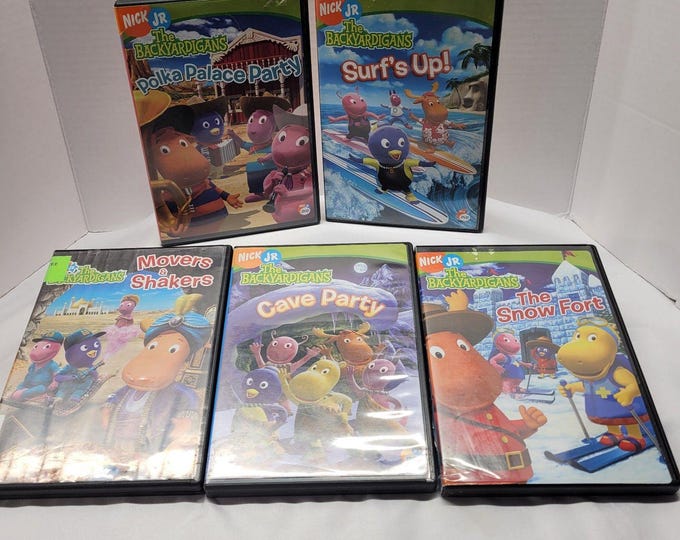5 BACKYARDIGANS Dvds:movers Shakers,cave Party,snow Fort,surfs Up,polka ...