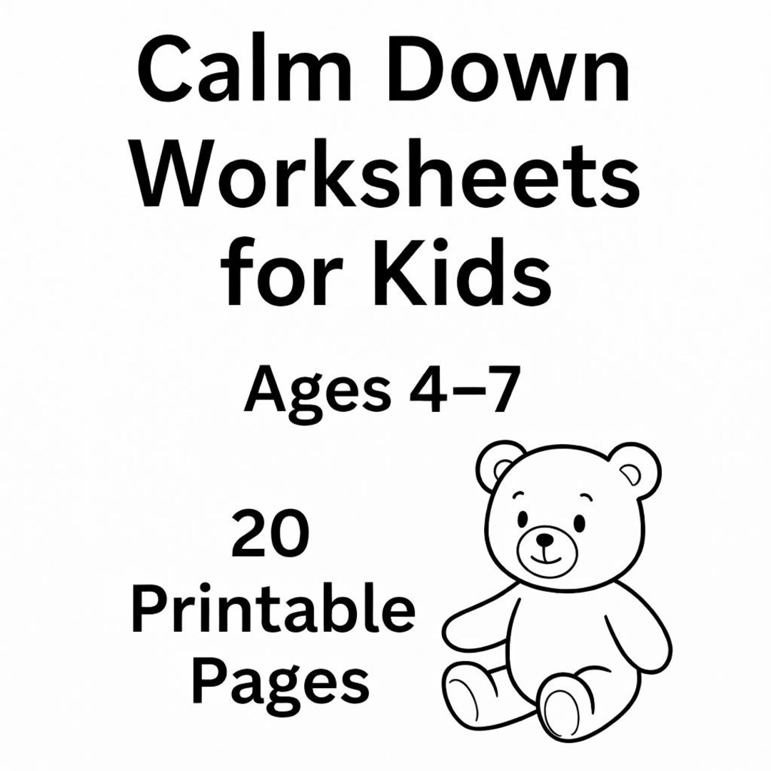 Calm Down Worksheets for Kids Ages 4–7 | Emotional Regulation ...