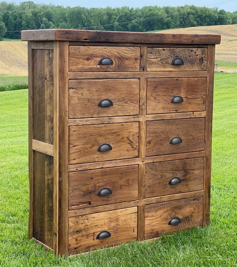 Reclaimed Barnwood Drawer Chest - Etsy