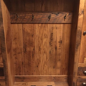 Reclaimed Barnwood Hall Tree: 60" Handcrafted Storage Entryway ...