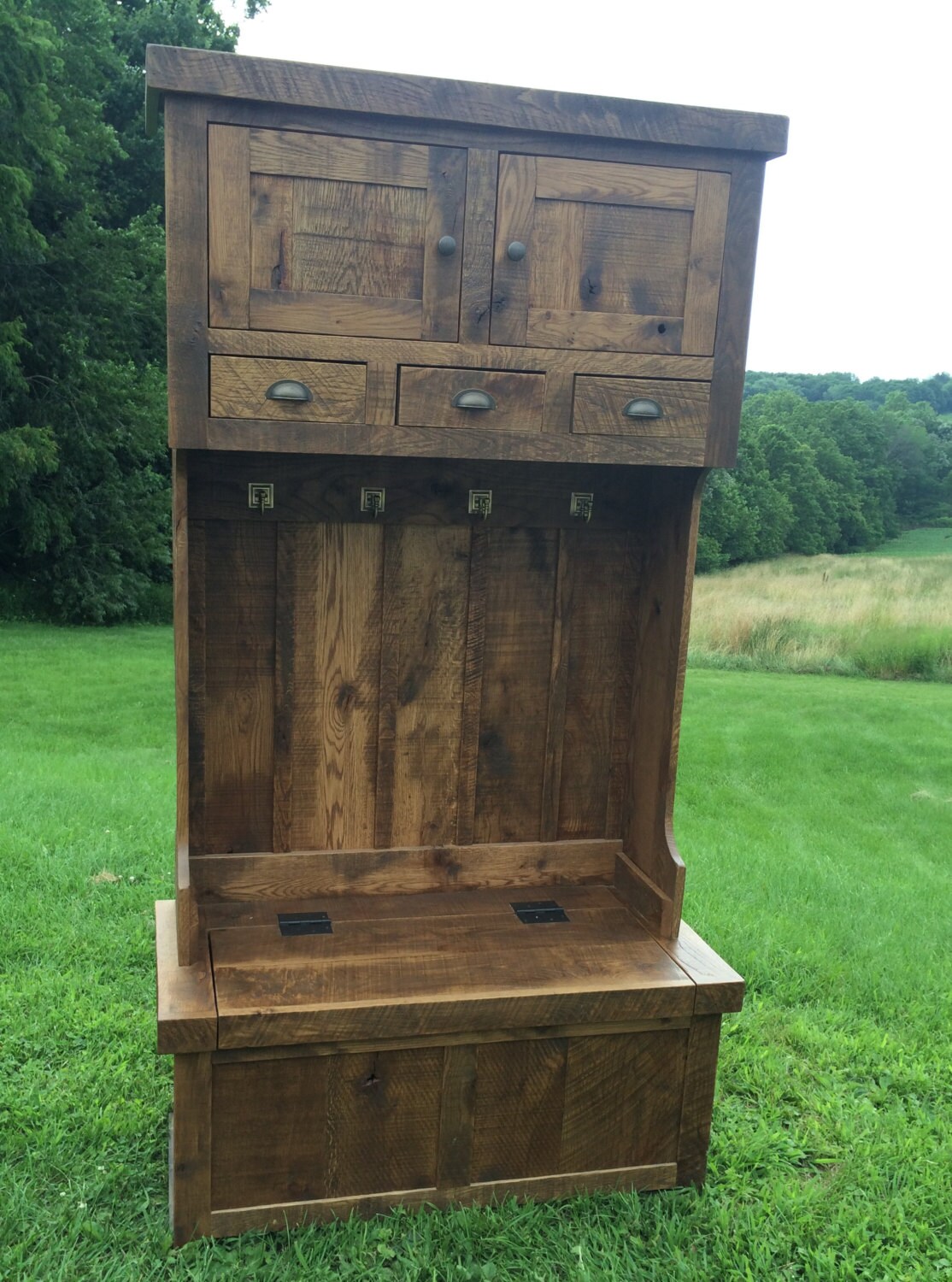 Oak Hall Tree - Etsy