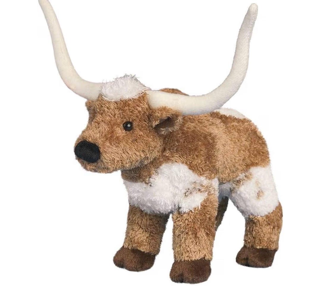 Longhorn Cow With a Personalized Ear Tag Plush Western Decor - Etsy