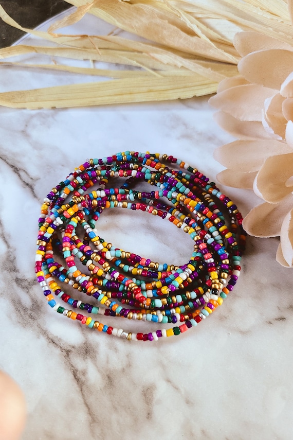Confetti seed bead bracelet sets set of ten multi color stackable tiny bead bracelet beaded bracelet handmade jewelry Etsy