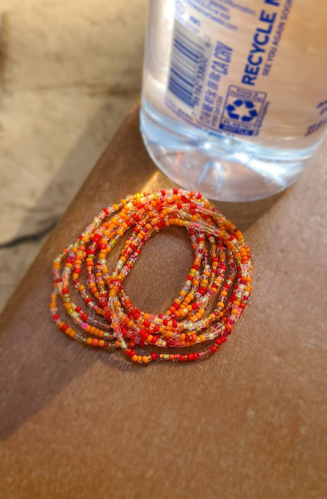 SET OF TEN Fire Inspired Seed Bead Bracelets, Beaded Bracelets ...