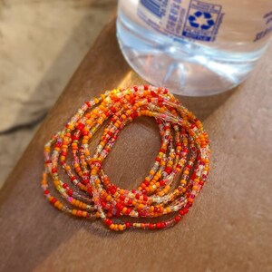 SET OF TEN Fire Inspired Seed Bead Bracelets, Beaded Bracelets ...