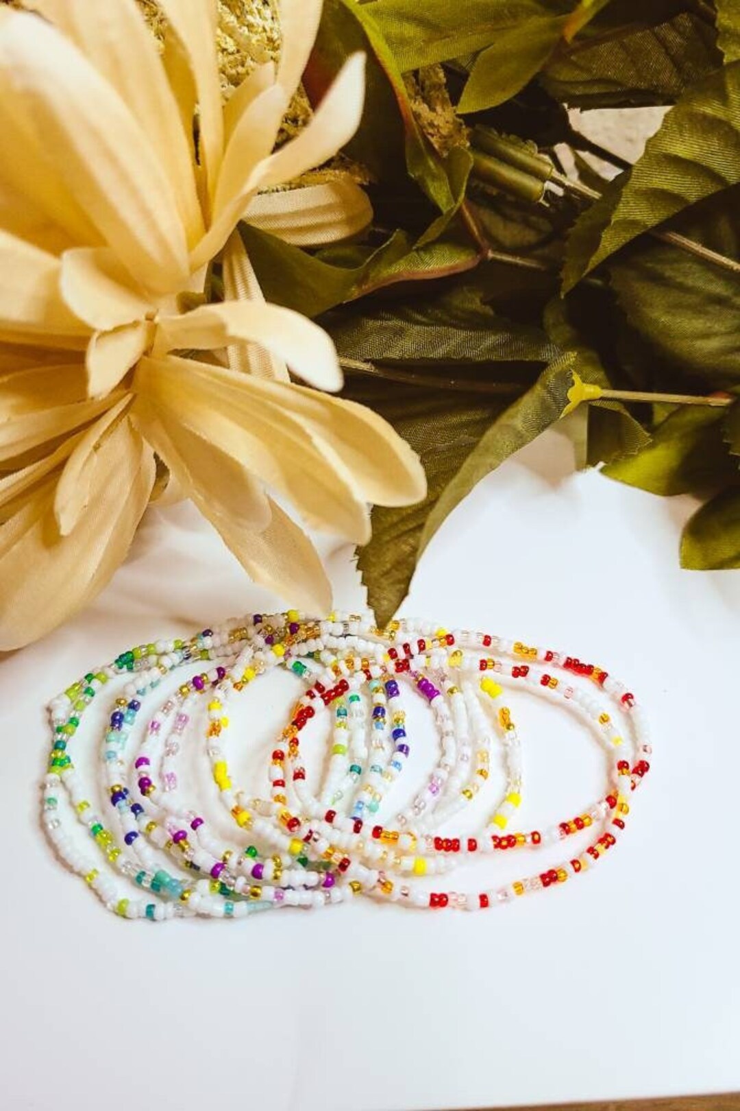 Rainbow Seed Bead Bracelet Set: Boho Friendship Jewelry, Stretchy, Set ...