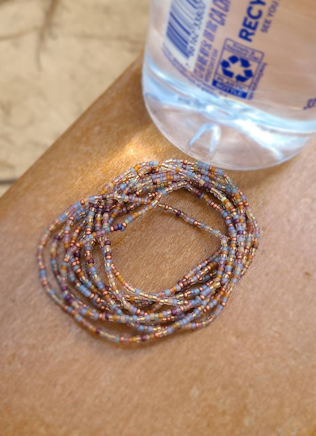 SET OF TEN Frosted Glass Seed Bead Bracelets, Beaded Bracelets, Bead ...