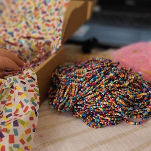 Single Strand Confetti Seed Bead Bracelet, Friendship Bracelet ...