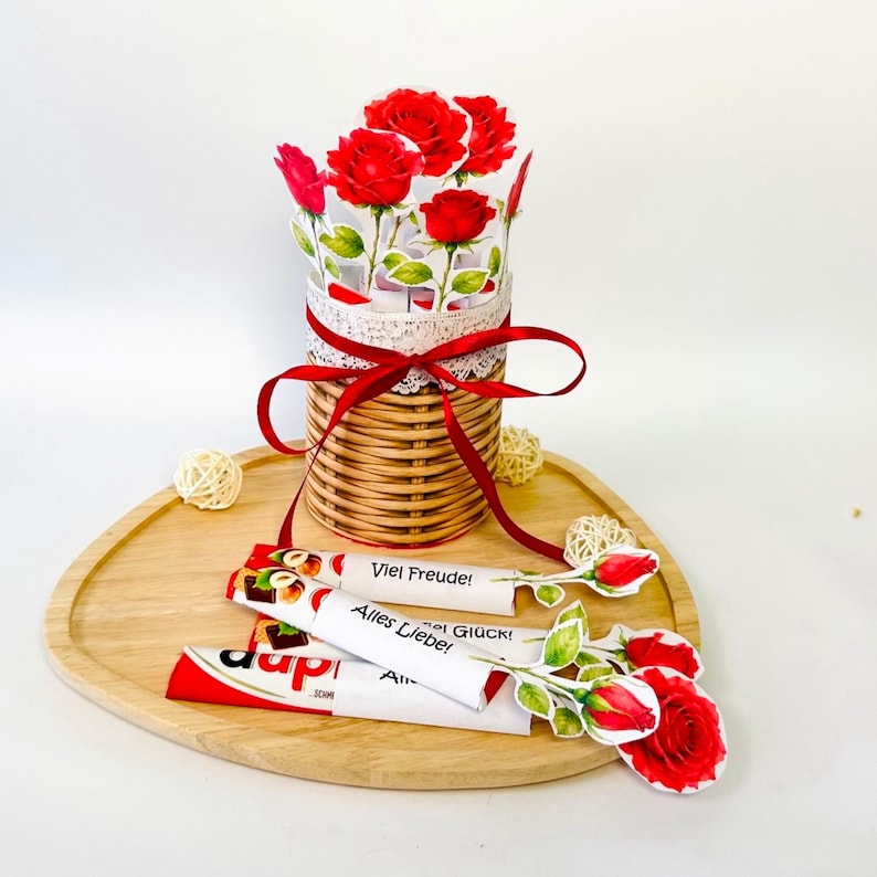 Duplo Wrapperole Rose Gift Template | DIY Chocolate Packaging ...