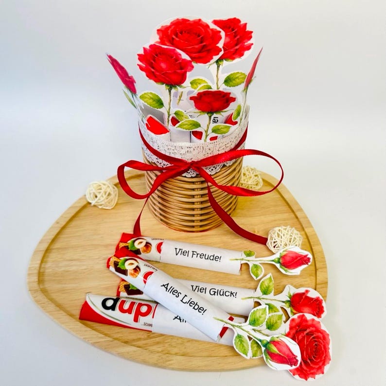 Duplo Wrapperole Rose Gift Template | DIY Chocolate Packaging ...