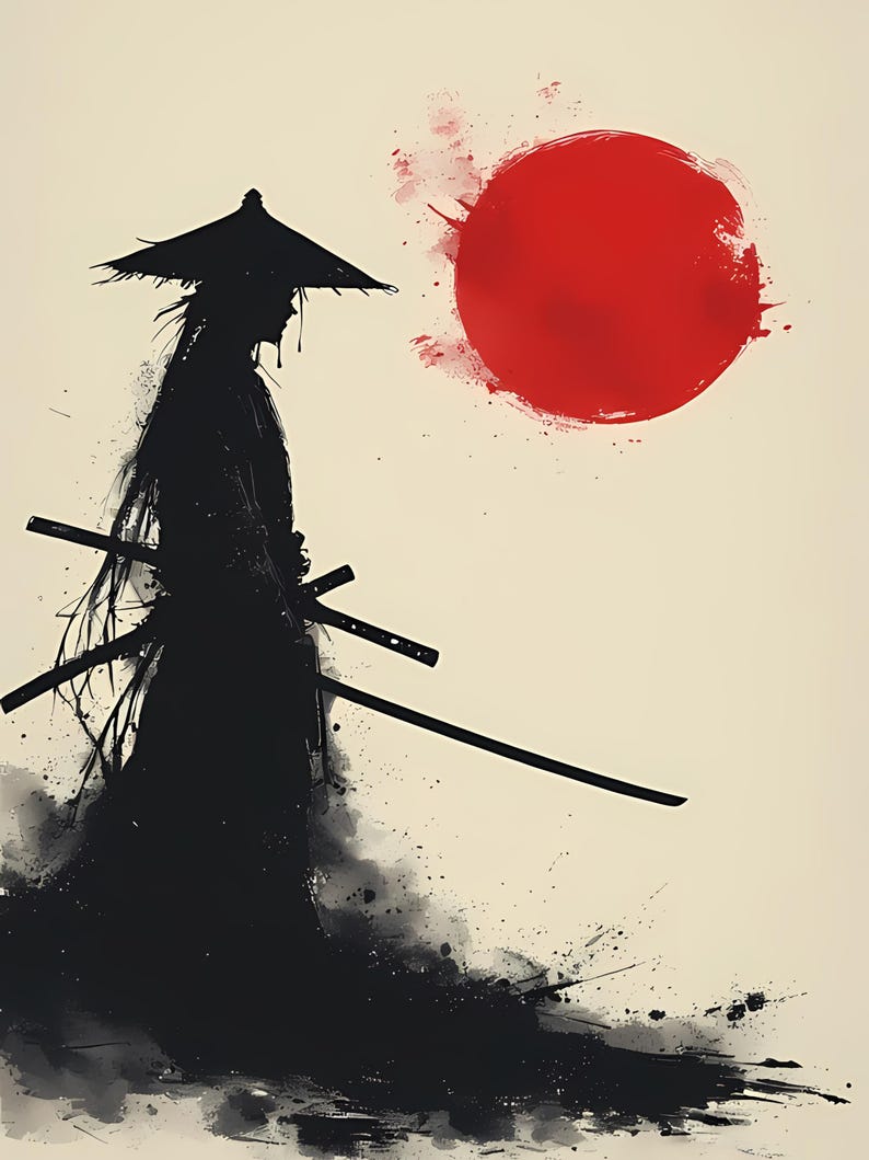 Bushido Samurai Poster Digital Download | Minimalist Samurai Wall Art ...