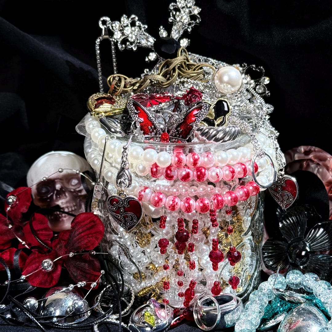 Gothic Mystery Jewelry Jar | Dark Alt Punk Emo Accessories | Random ...