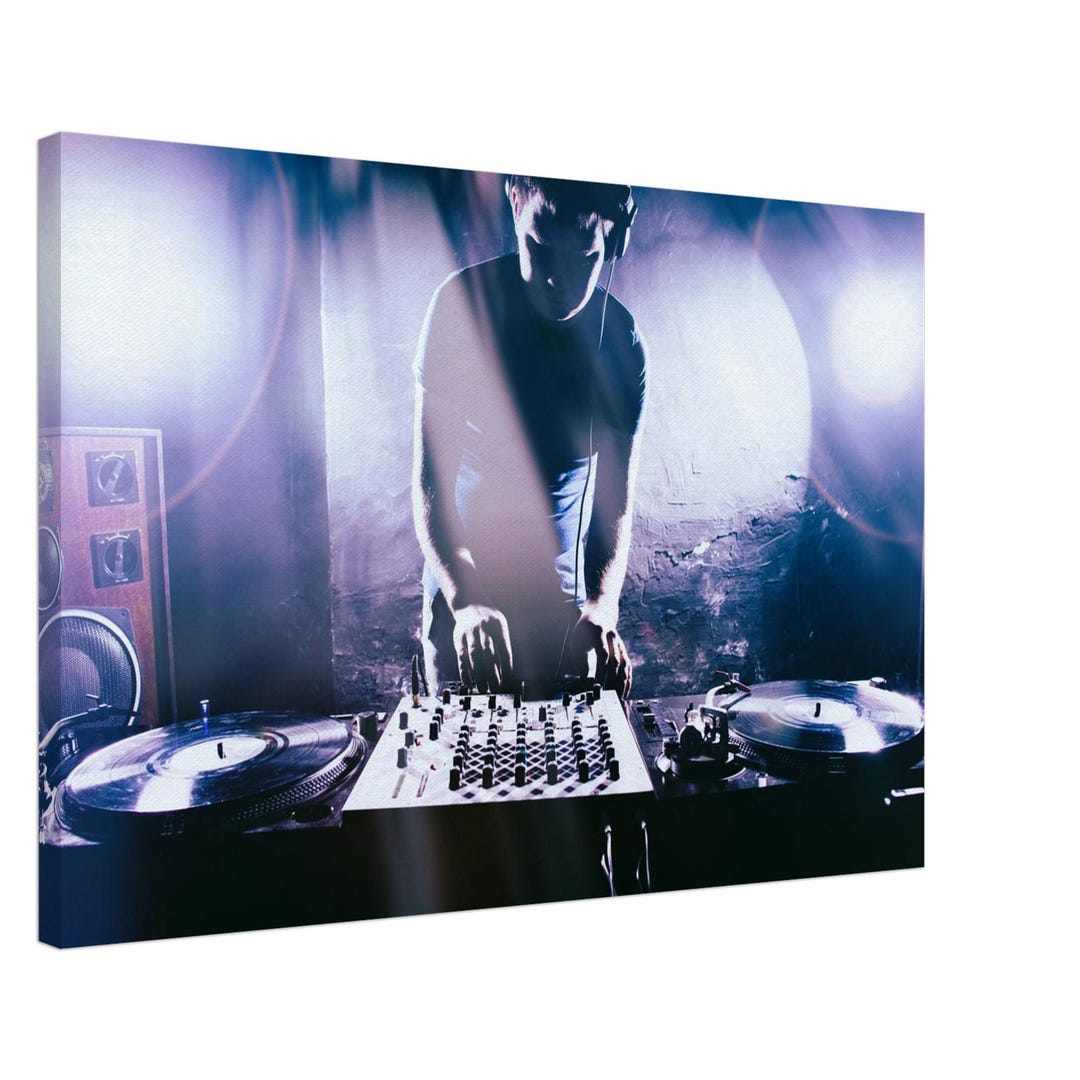 Old Skool Vinyl DJ Canvas Print - Nightclub Art - Retro Vibes Decor - Etsy