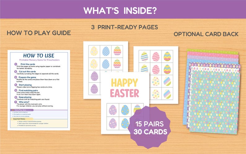 Easter Eggs Memory Game Printable for Kids Ages 3–6 - Etsy