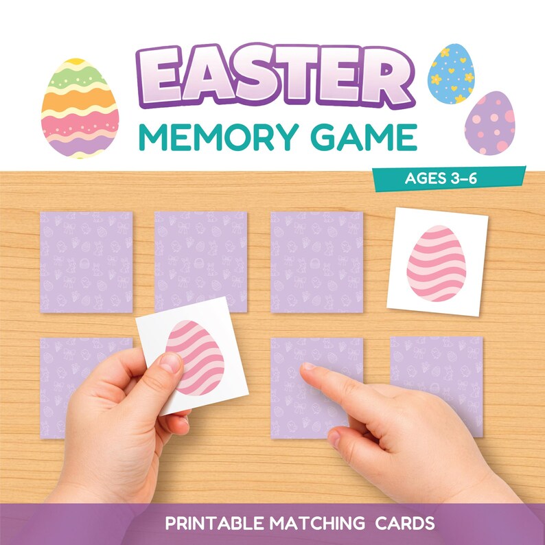 Easter Eggs Memory Game Printable for Kids Ages 3–6 - Etsy