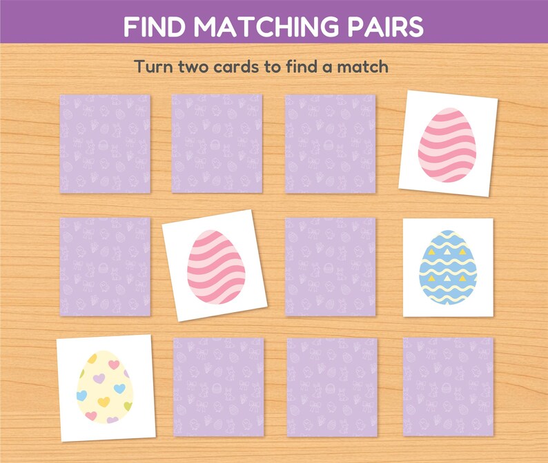 Easter Eggs Memory Game Printable for Kids Ages 3–6 - Etsy